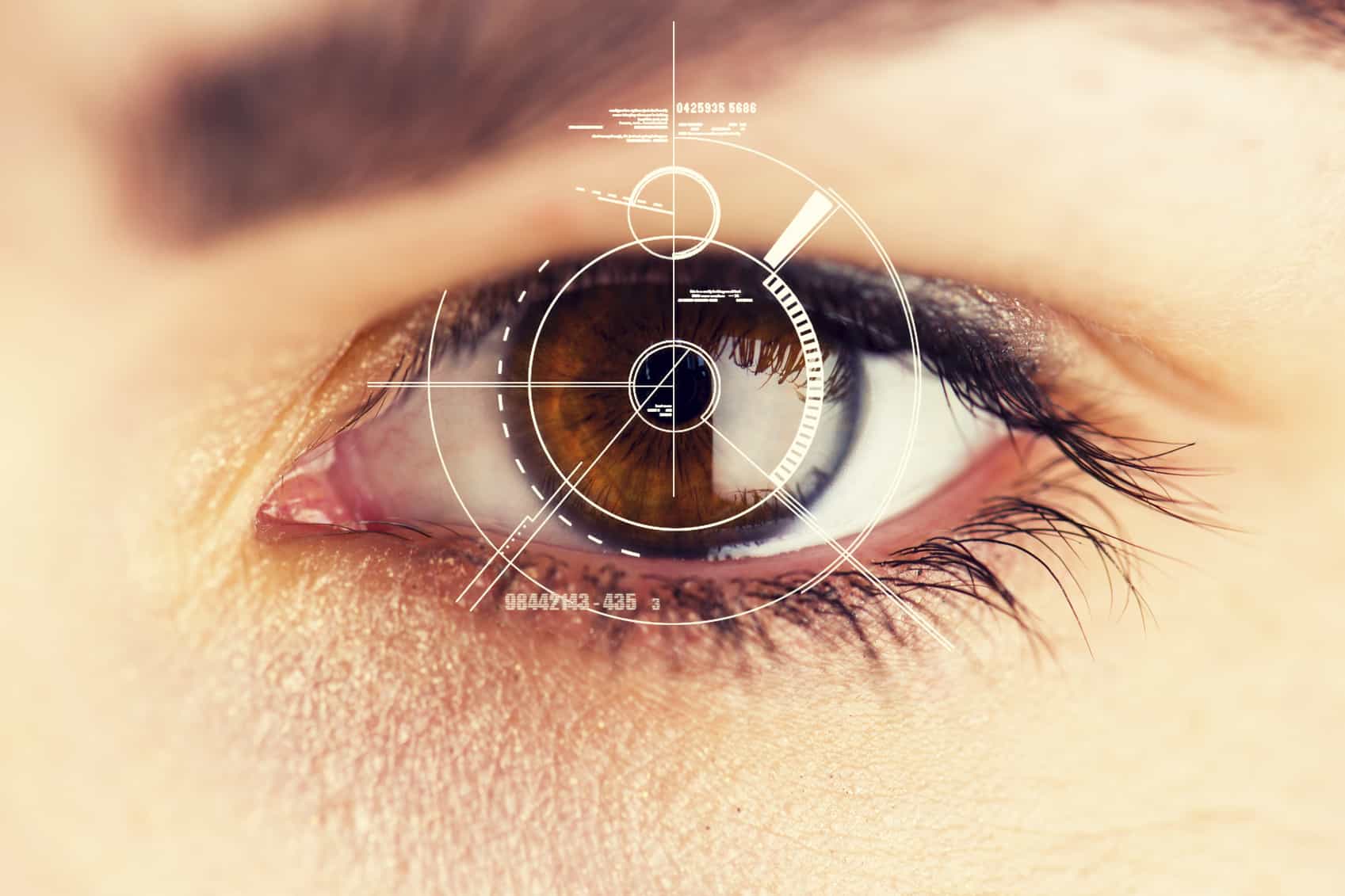 Security Retina Scanner on brown eye – مركز سفير لجراحات العيون والليزك